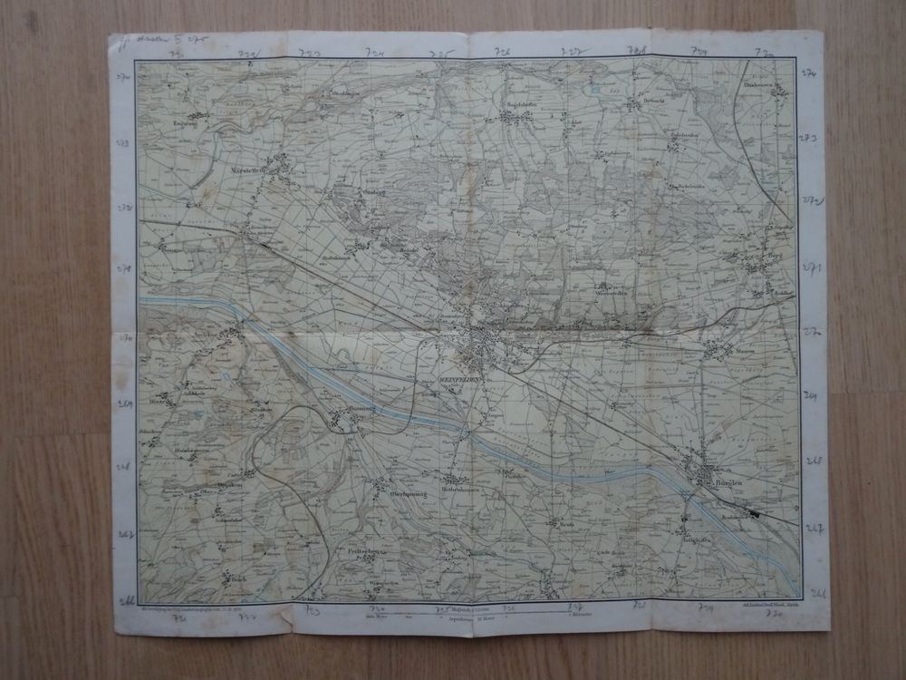 Landkarte von Weinfelden und Umgebung von 1930 (Gebraucht) in Zuzwil SG ...