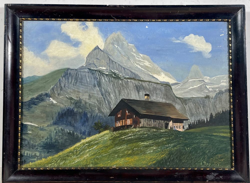 Antikes Gemälde mit Top Berg Ansicht Signiert | Kaufen auf Ricardo