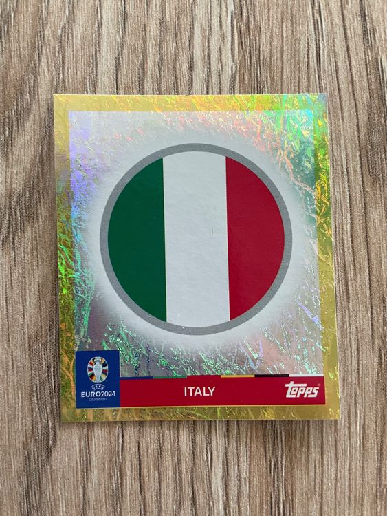 Topps Euro 2024 Sticker ITA 1 - Wappen ITALIEN in GOLD (Neu (gemäss ...