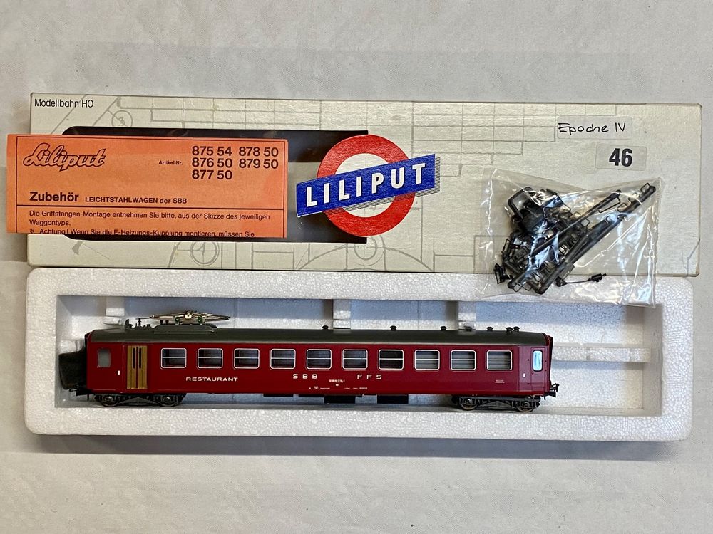 Liliput 875 54 (H0 GS) SBB Leichtstahl-Speisewagen WR (Gebraucht) in Zürich für CHF 25 – mit ...