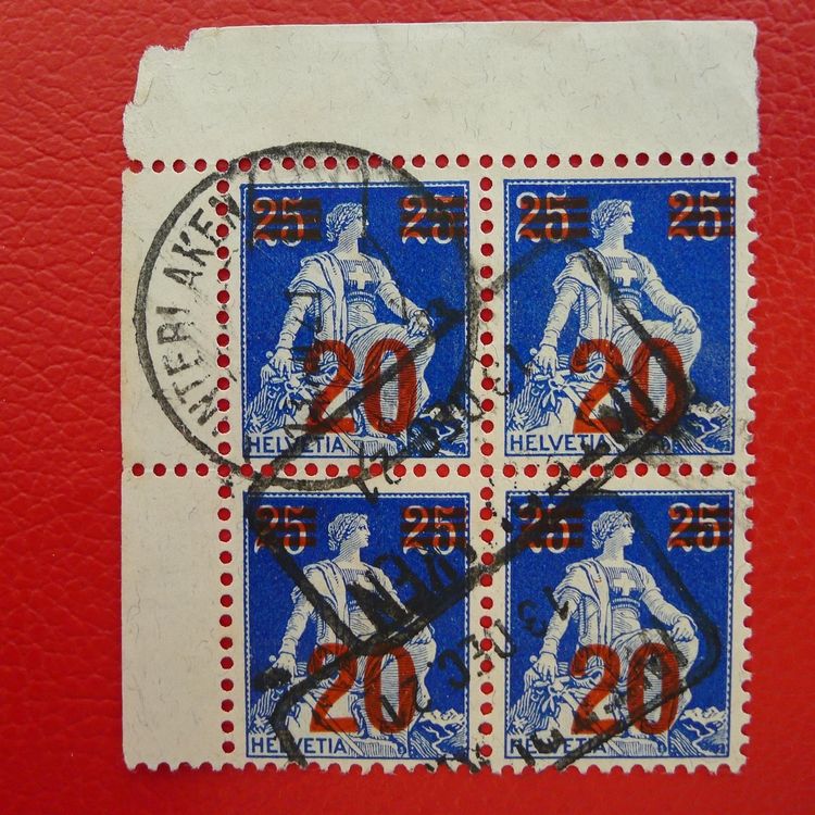 1921: Nr.151, Vierer-Block von INTERLAKEN Kat: 70.- (Gebraucht) in Sursee für CHF 10 – mit ...