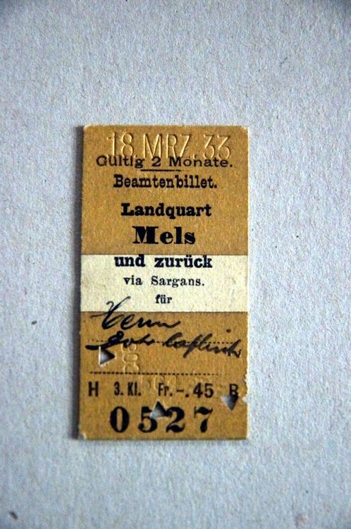 SBB Billet 3. Kl. - Landquart - 1933 | Kaufen auf Ricardo