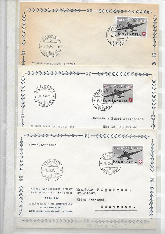 3 SF 1944 SF 44.1 b/c/d Kat: CHF 120.- (Gebraucht) in Basel für CHF 7 – mit Lieferung auf ...