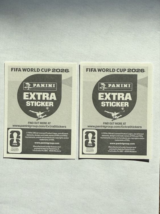 Panini FIFA World Cup 2026 Extra Stickers 2er Set (Neu und ...