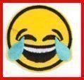 Badge Aufnäher Smiley tränen lachen Emoji Chat iPhone Flick (Neu und originalverpackt) in ...