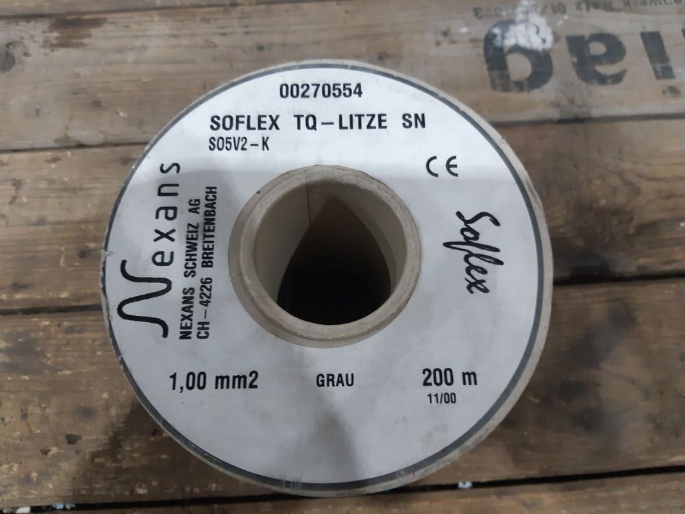 SOFLEX TQ-LITZE 1,00mm 200Meter Grau (Gebraucht) in Rheinau für CHF 20 – mit Lieferung auf ...