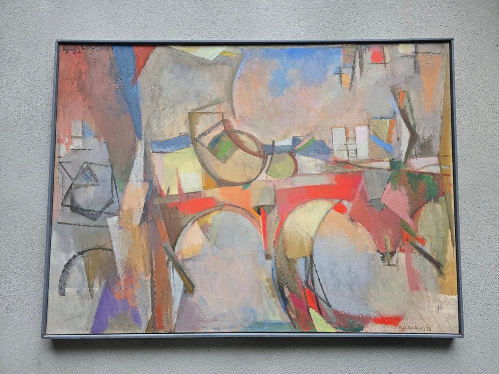 Max Hegentschweiler, "Pont Neuf", Acryl auf Leinwand, 1968 (Gebraucht ...
