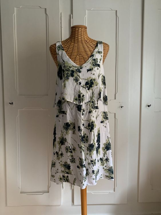 MINT VELVET - Kleid weiss-olivgrün geblümt 40 | Kaufen auf Ricardo