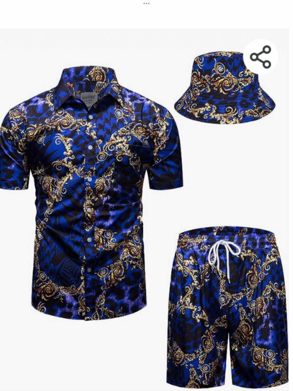Barock 2-Teiliges Outfit Golden Chain Muster Hemd (Neu (gemäss ...