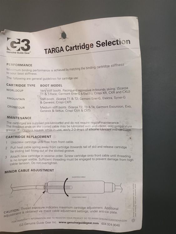 G3 Targa Compression Spring Telemark Ski | Kaufen auf Ricardo