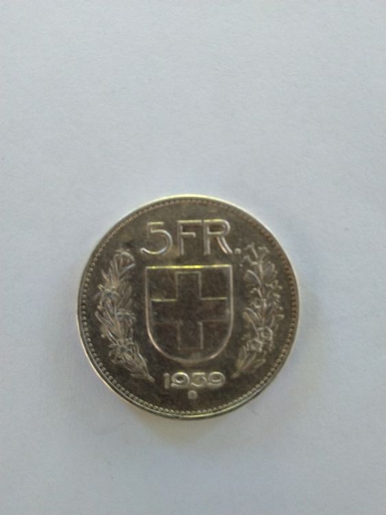5 Franken 1939 (Gebraucht) in Bonaduz für CHF 10 – mit Lieferung auf Ricardo kaufen