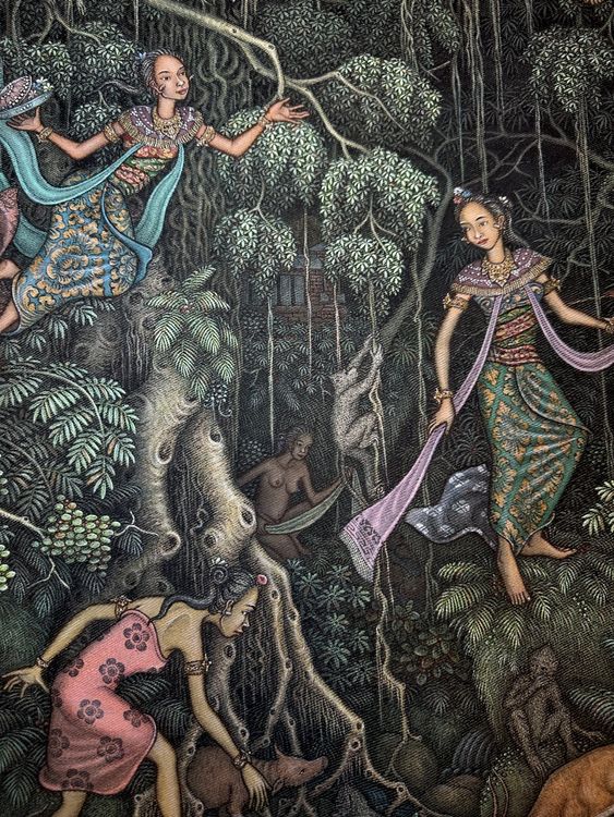 Grande Peinture indonésienne Bali Ubud Samandra années 1960 | Kaufen ...