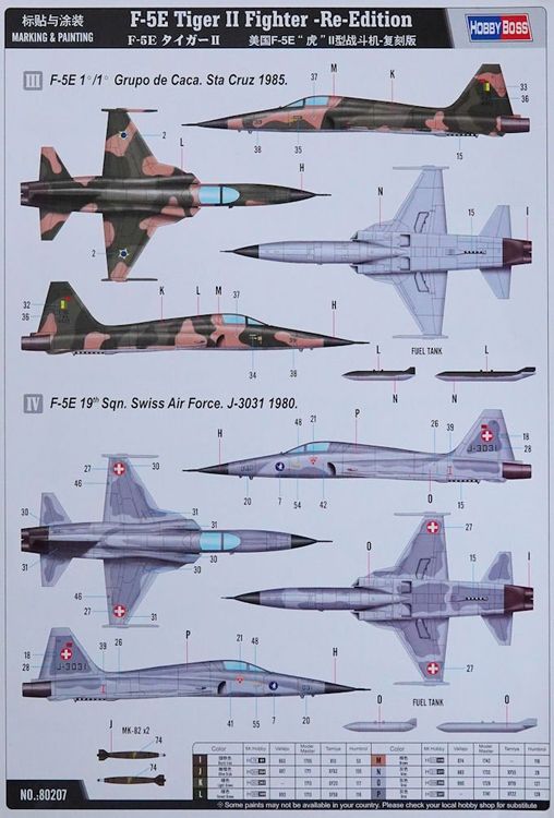 Hobby Boss Northrop F-5E Tiger II #80207 mit CH-Decals | Kaufen auf Ricardo
