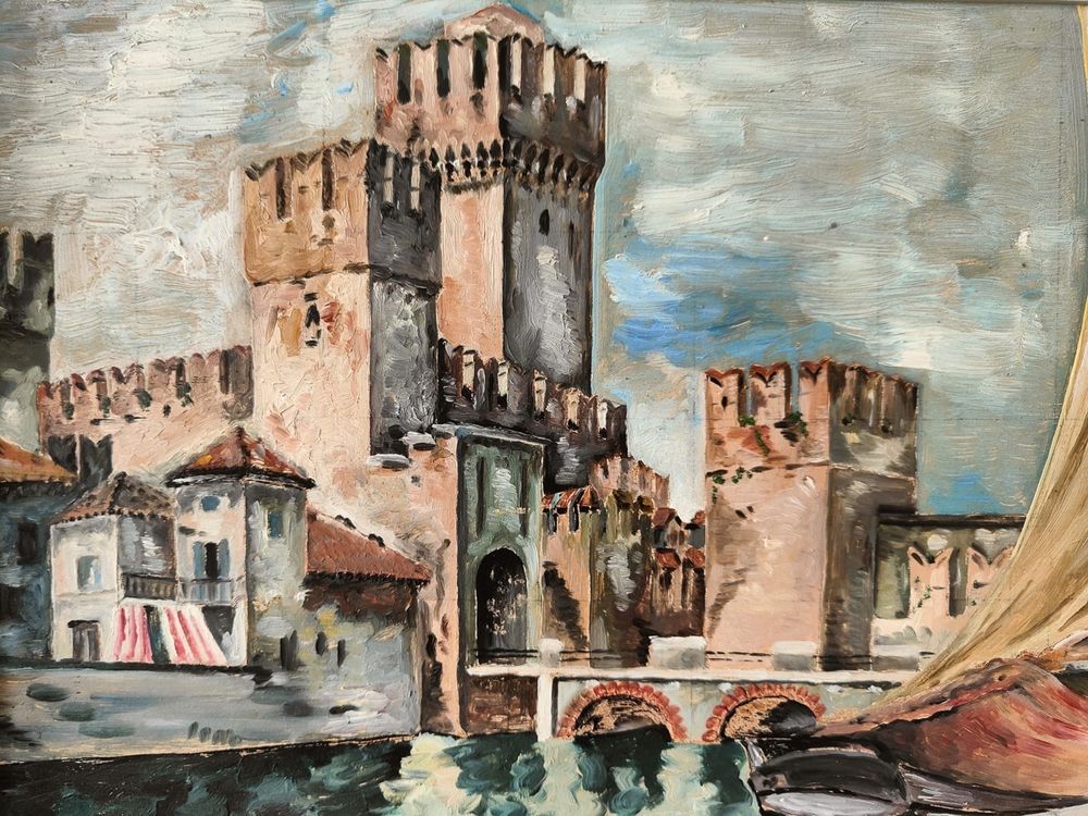 Tableau "Château De Sirmione" signé école Italienne peinture (Gebraucht) in Tramelan für CHF 80 ...