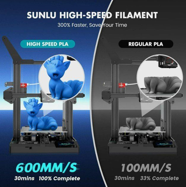 5 Rollen High Speed PLA 1.75 mm, je 1 kg = 5 kg, grau (Neu und ...