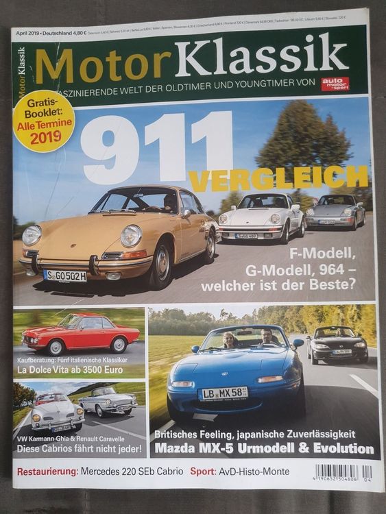 Motor Klassik 4/19 124 Sport MX 5 Maserati Mistral 911 xx (Gebraucht ...