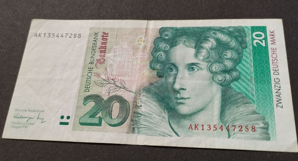 Vintage German 20 Deutsche Mark Banknote 1991 (Gebraucht) in Hinwil für ...