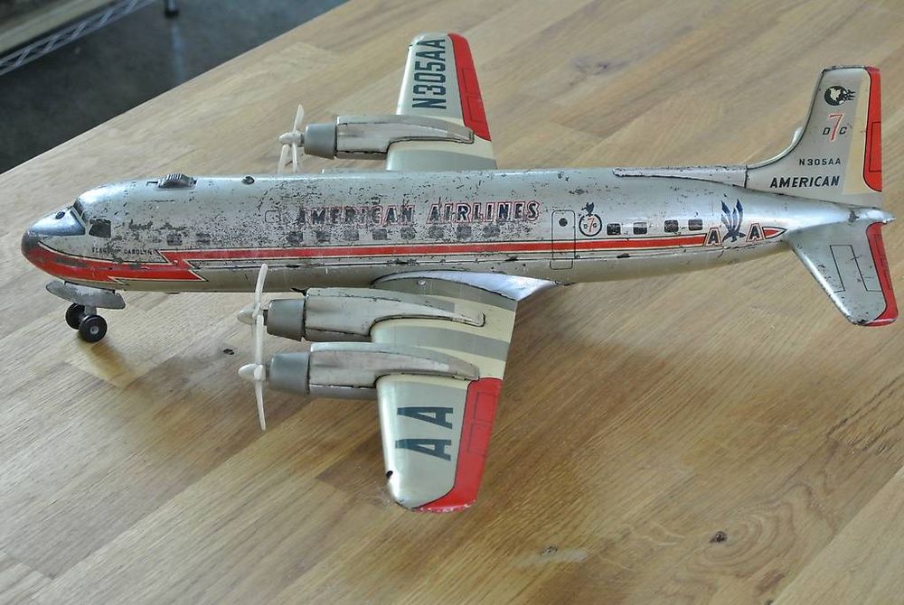 Propellerflugzeug, American Airlines, DC7, Blechspielzeug (Gebraucht ...
