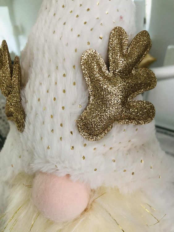 Winterlicher Deko Wichtel mit goldenen Akzenten, neu! 53 cm! (Neu ...