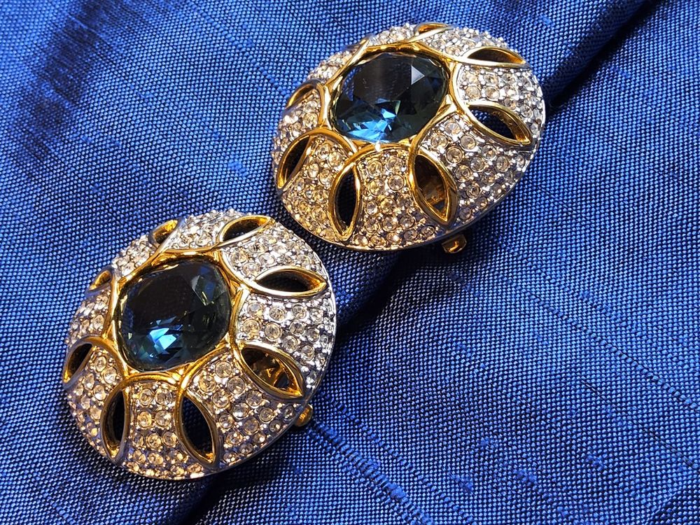 Vintage Top Ohrclips Strass Blau ca 1980 (Gebraucht) in Zürich für CHF ...