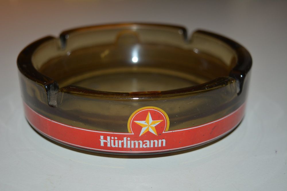 HÜRLIMANN Aschenbecher retro tabak zigaretten glas alt (Gebraucht) in ...