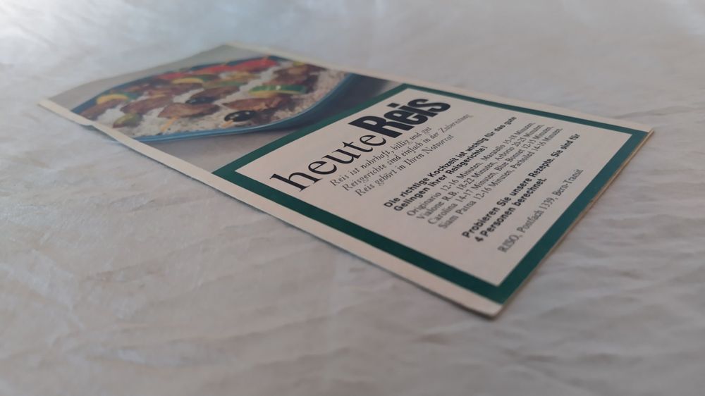 Heute Reis / Rezept-Folder von Riso Bern / ±60er Jahre (Gebraucht) in Bellach für CHF 4 – mit ...