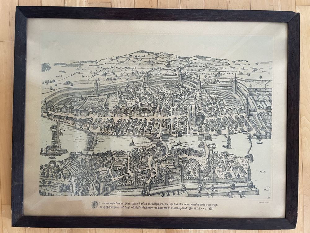 Antiker Kupferstich Zürich 1576 (Gebraucht) in Langnau am Albis für CHF ...