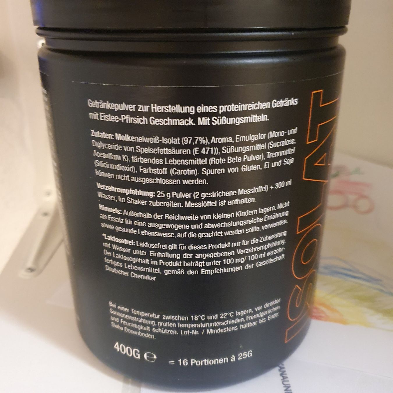 Protein Pulver Clear Whey Isolat Eistee Pfirsich 🍑 400 gr (Neu (gemäss ...