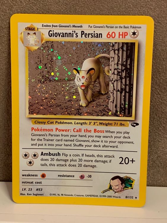 Giovanni's Persian Holo ENG Gym Challenge Pokemon 8/132 | Kaufen auf ...