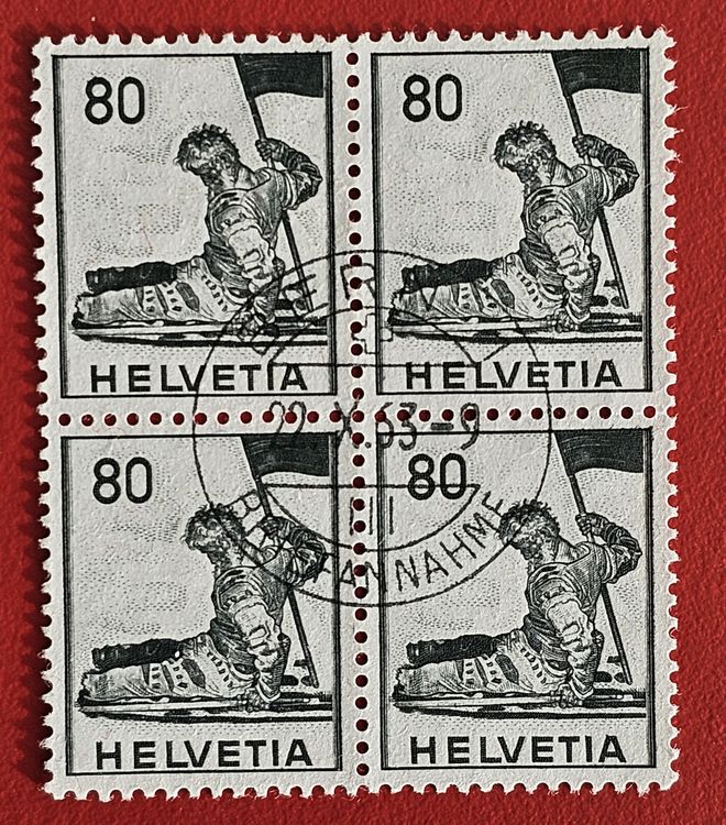 STERBENDER KRIEGER 339 VIERERBLOCK ZENTRUMSTEMPEL BERN 1963 | Kaufen auf Ricardo