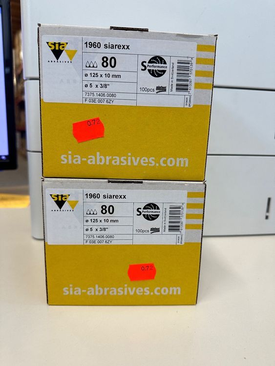 1960 siarexx - Scheiben Ø 125mm 41-Loch Korn 80, 200 stück (Neu und originalverpackt) in ...