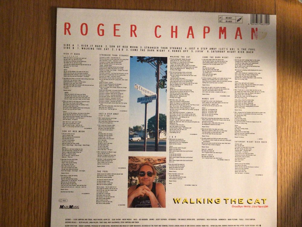 ROGER CHAPMAN, Walking the Cat, LP, 1989 (Gebraucht) in Steinach für CHF 5 – mit Lieferung auf ...