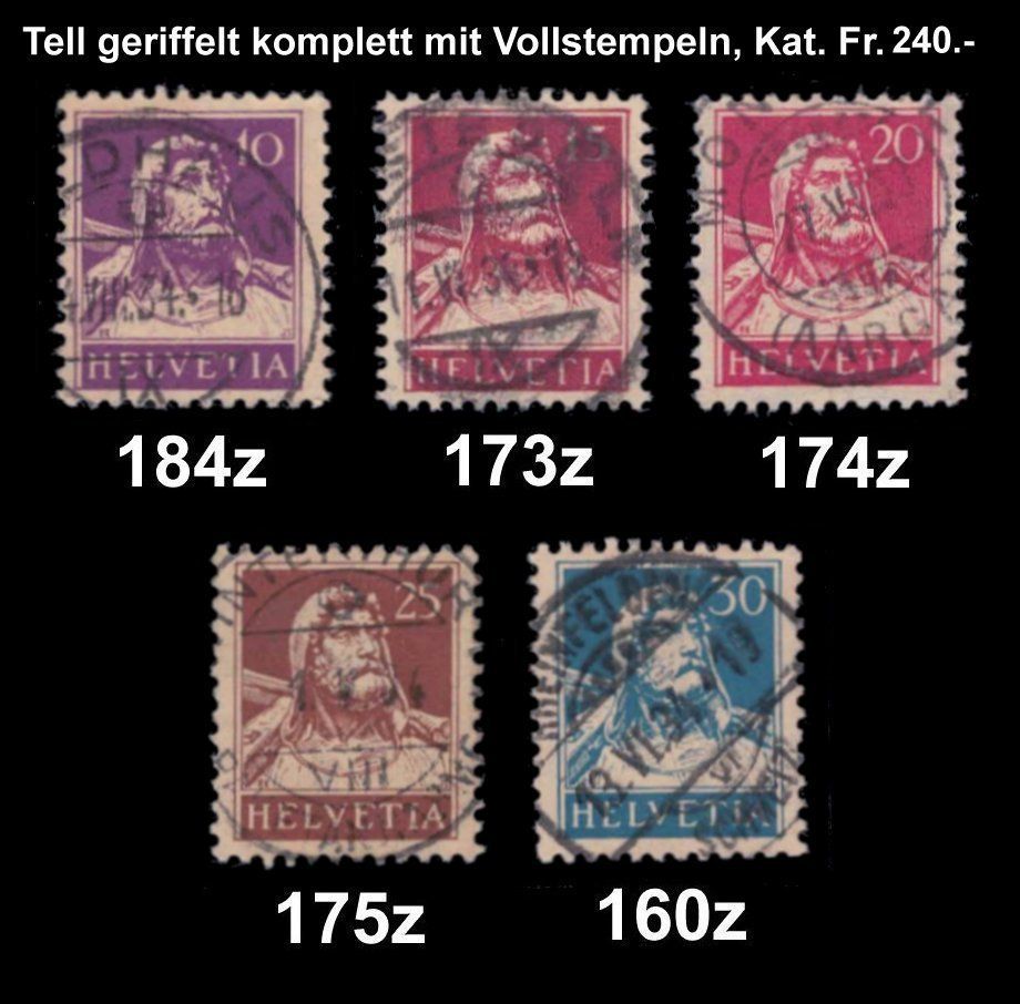 Tell geriffelt 173z, 175z komplett Vollstempel Kat Fr. 240.- (Gebraucht ...