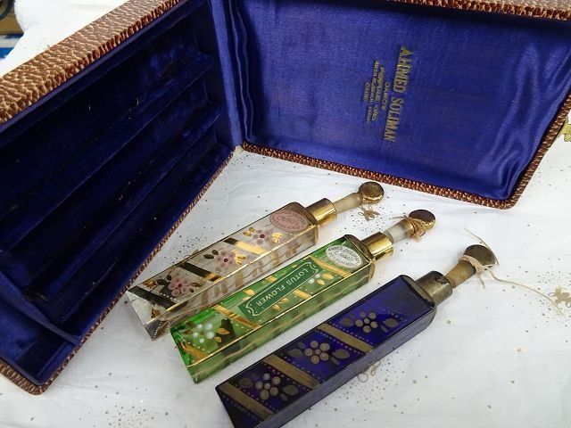 3 ANTIQUE AHMED SOLIMAN Parfum Flacons in Box Czech Egypt (Gebraucht ...