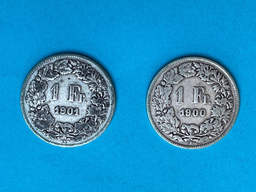 Silbermünzen 1 Fr. 1900 & 1901 | Kaufen auf Ricardo