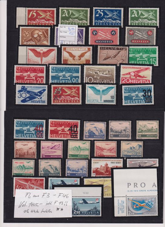 Wunderschöne Flugpostpartie postfrisch** (Gebraucht) in Bibern SH für CHF 128 – mit Lieferung ...