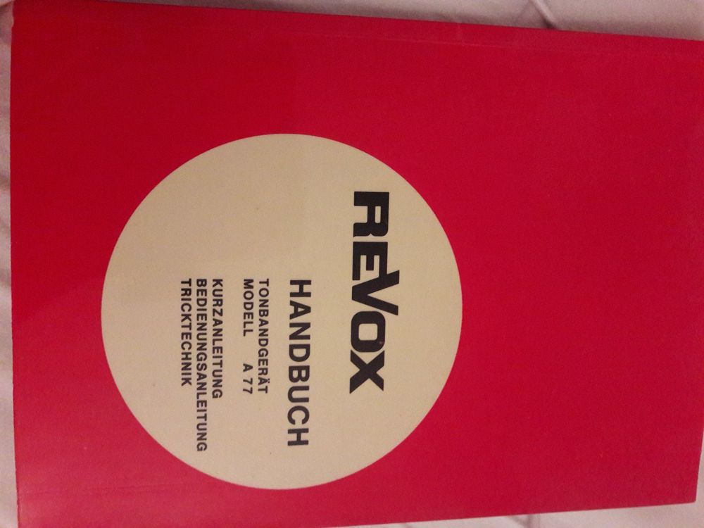REVOX Handbuch Model A77 (Gebraucht) in Klingnau für CHF 12 – mit ...