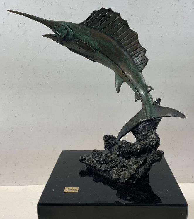 Georges Coste (XX) Schwertfisch Skulptur aus Bronze (Gebraucht) in Root ...