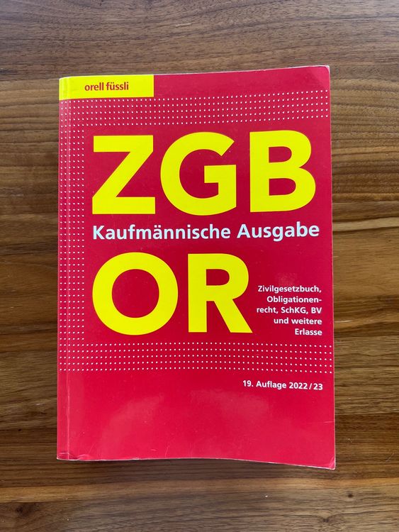 ZGB/OR, Kaufmännische Ausgabe 2022/23 | Kaufen auf Ricardo