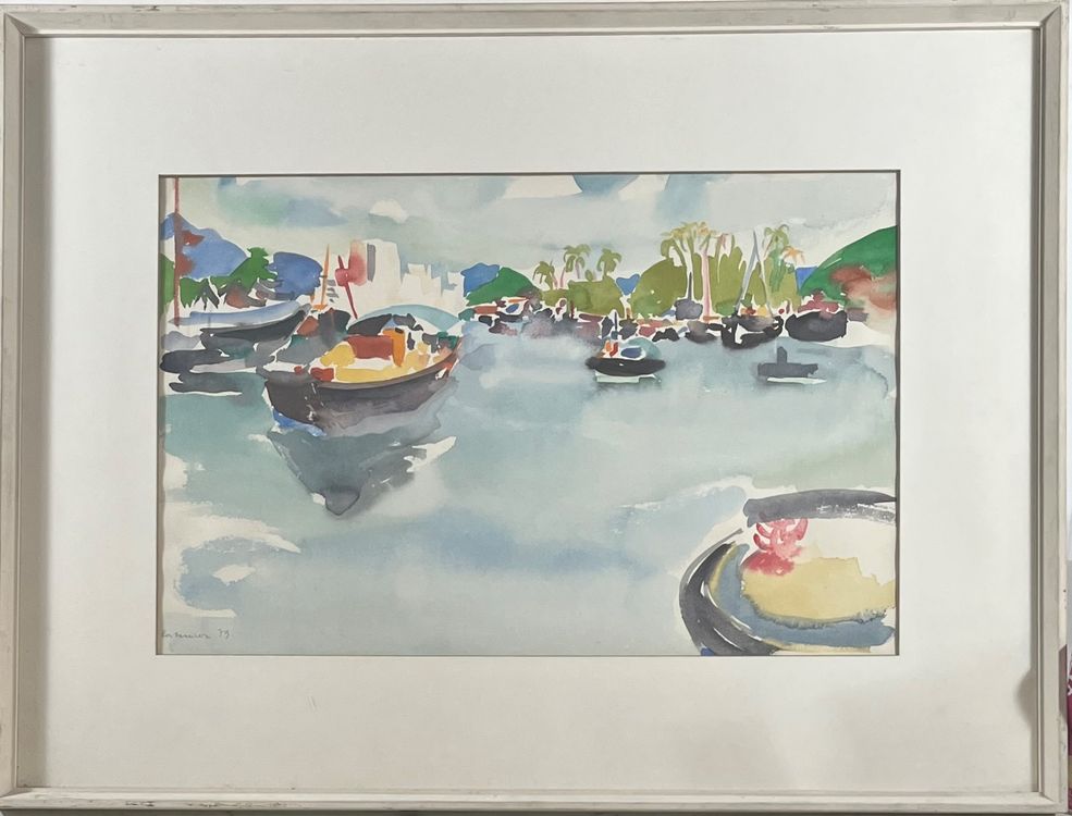 Roy Oppenheim (1940) Seelandschaft mit Booten Aquarell (Gebraucht) in Root für CHF 19 – mit ...