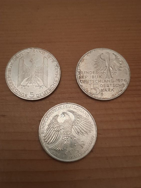 3 x 5 Mark Silber 1974,1976,1978 Zustand gemäss Bilder | Kaufen auf Ricardo