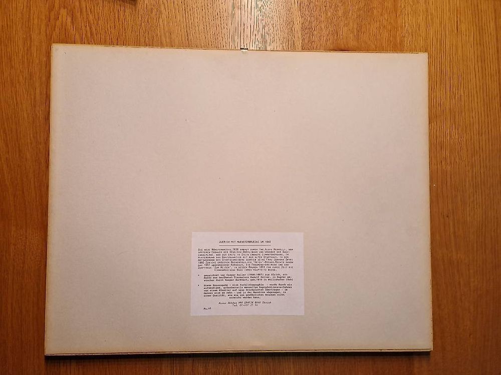 Bild Zürich mit Münsterbrücke um 1840 (Gebraucht) in Münsingen für CHF ...