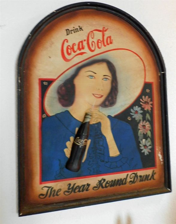 Werbebild Coca Cola ca 50er Motivg Holz Werbebild Coca Cola (Gebraucht ...