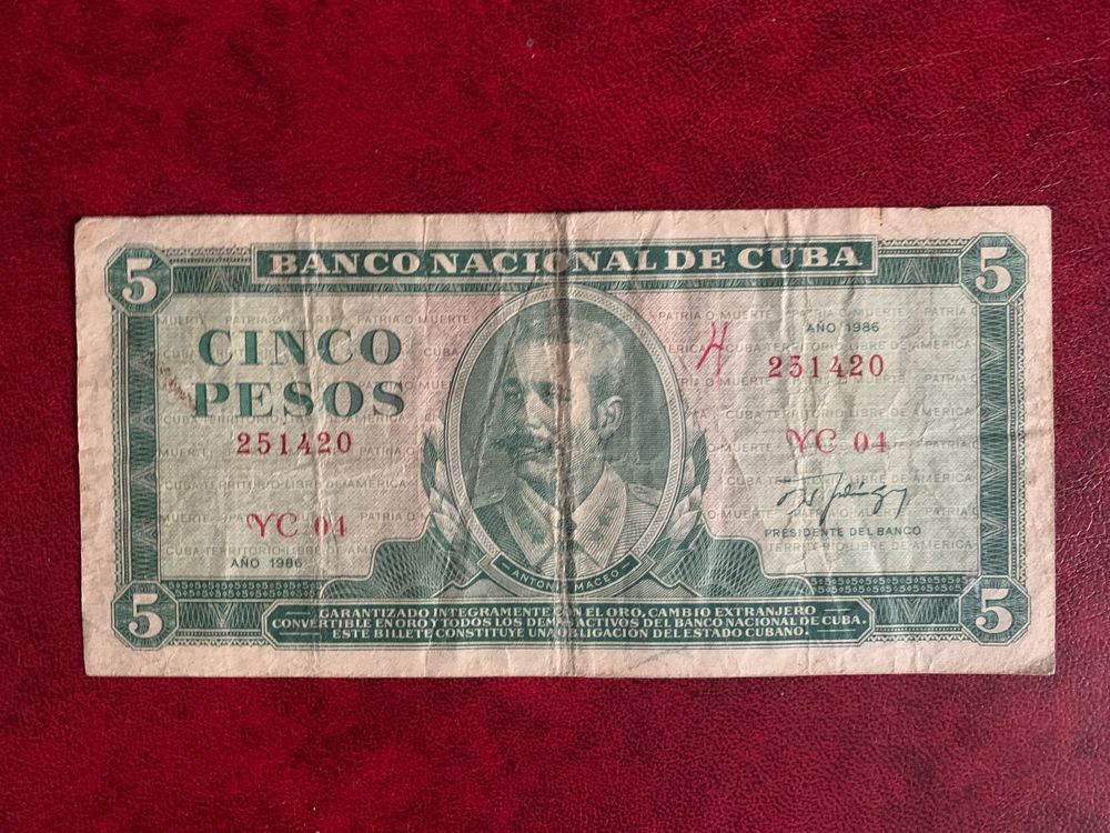 CUBA - Cinco Pesos Año 1986 Antonio MACEO (Gebraucht) in Le Lignon für ...