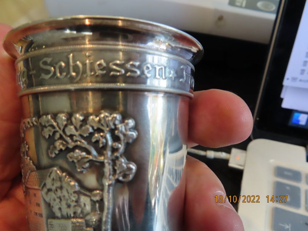 Silberbecher800, Habsburg Schiessen,Hoch,83.72mm,Gew.109.7Gr (Gebraucht) in Oberdorf BL für CHF ...