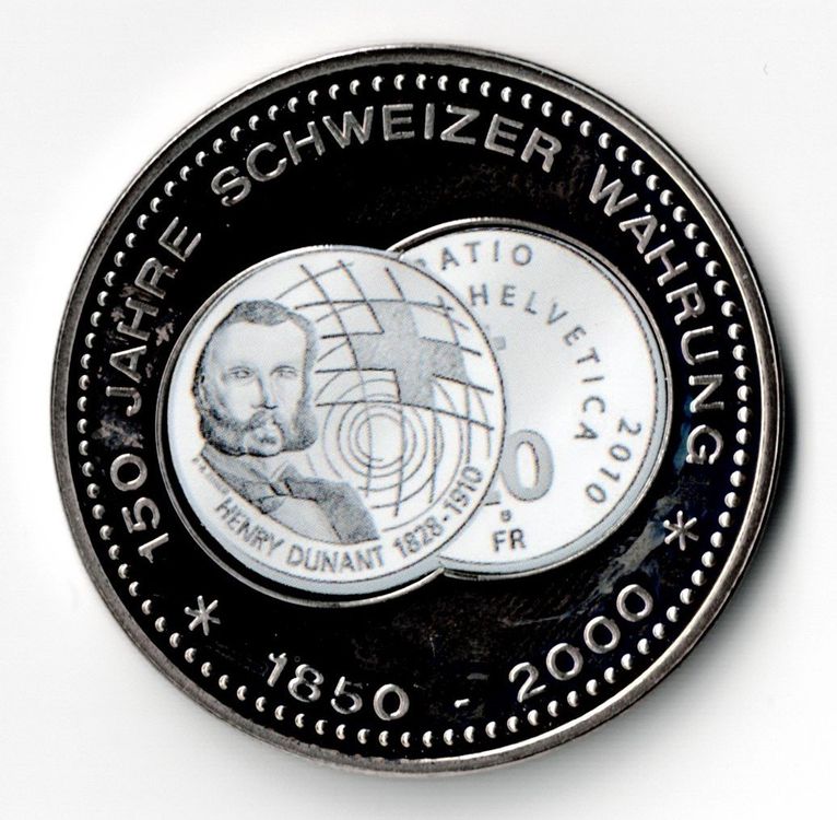 2010_Henry Dunant_20.00 Gedenkmünze auf Medaille (Neu (gemäss Beschreibung)) in Hombrechtikon ...