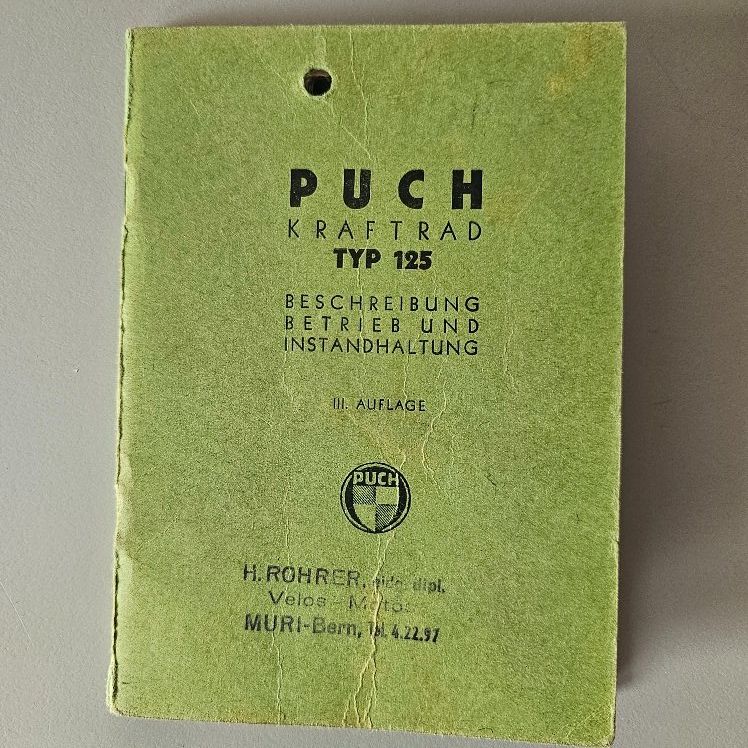 Puch Typ "125" Betriebsanleitung (Gebraucht) in Stein AG für CHF 25 – mit Lieferung auf Ricardo ...