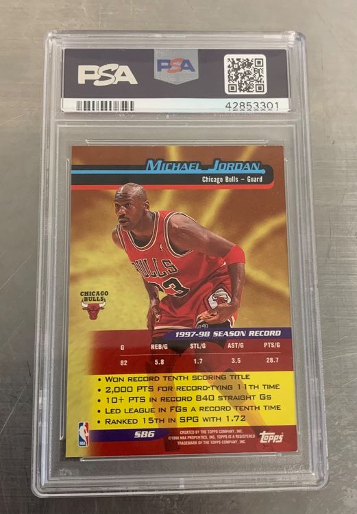 NBA Michael Jordan Topps Bombardiers PSA9 Card (Neu (gemäss ...