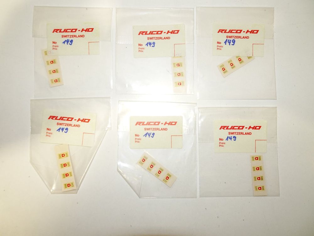 6 RUCO Bögen Schiebebilder Decals SBB CFF Wappen Nr. 149 (Neu (gemäss ...