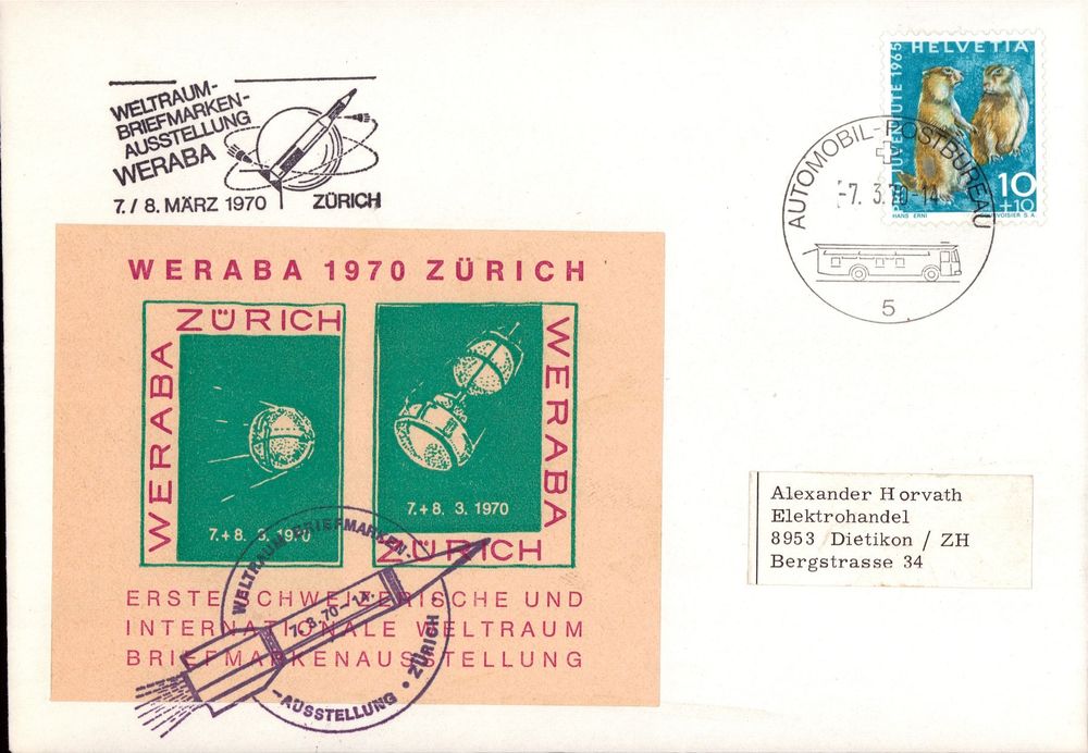 1970 WERABA Zürich Block (Gebraucht) in Eggersriet für CHF 1.5 – mit ...